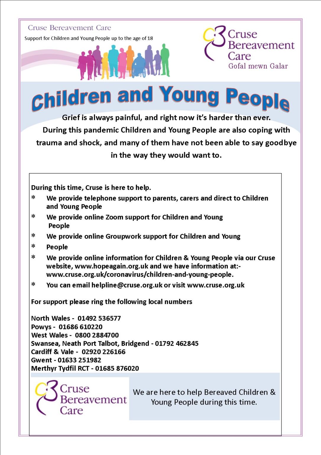 CRUSE Bereavement Support for Children and Young People - Bellevue ...